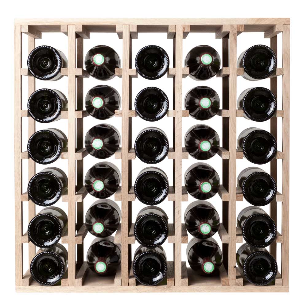 Solid Oak Canvas Cube Wine Rack - Wine Rack Store
