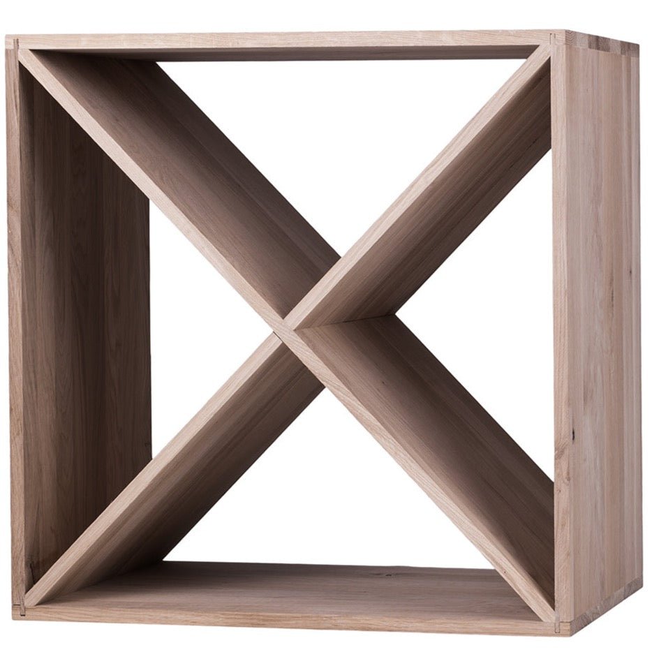 Solid Oak X Module Cube Wine Rack - Wine Rack Store